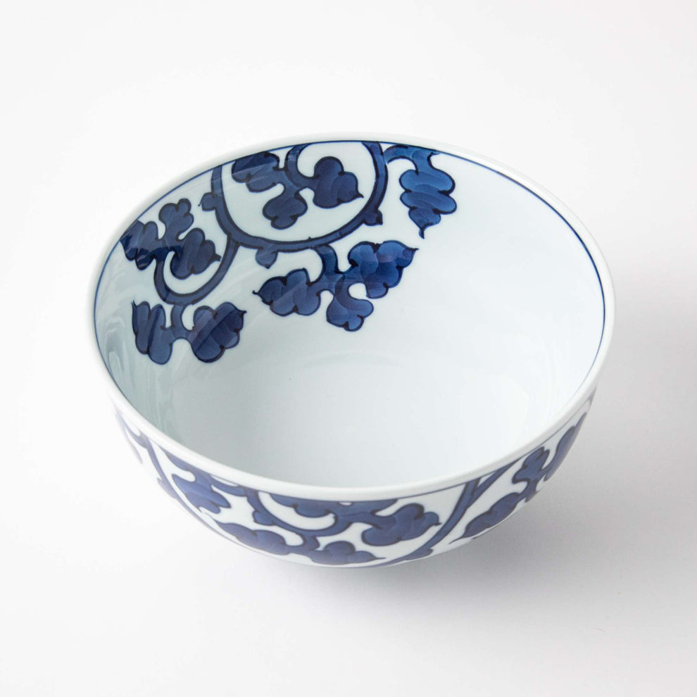 Gen-emon Kiln Arita Blue Arabesque Noodle Bowl – omakase